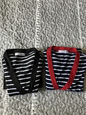 2) Coco and Main Women’s 2X Striped Full Snap Long Sleeve Cardigan Tops ...