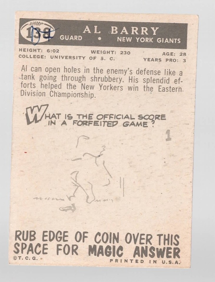 1959 Topps #138 Al Barry VG/Ex | eBay