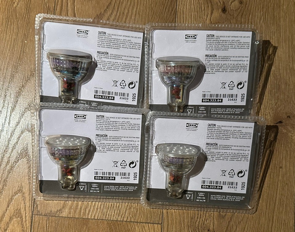 Ikea LEDARE GU10 (4 Pack) LED bulb 600 lumen, 2700 k, Dimmable 103.632. ...