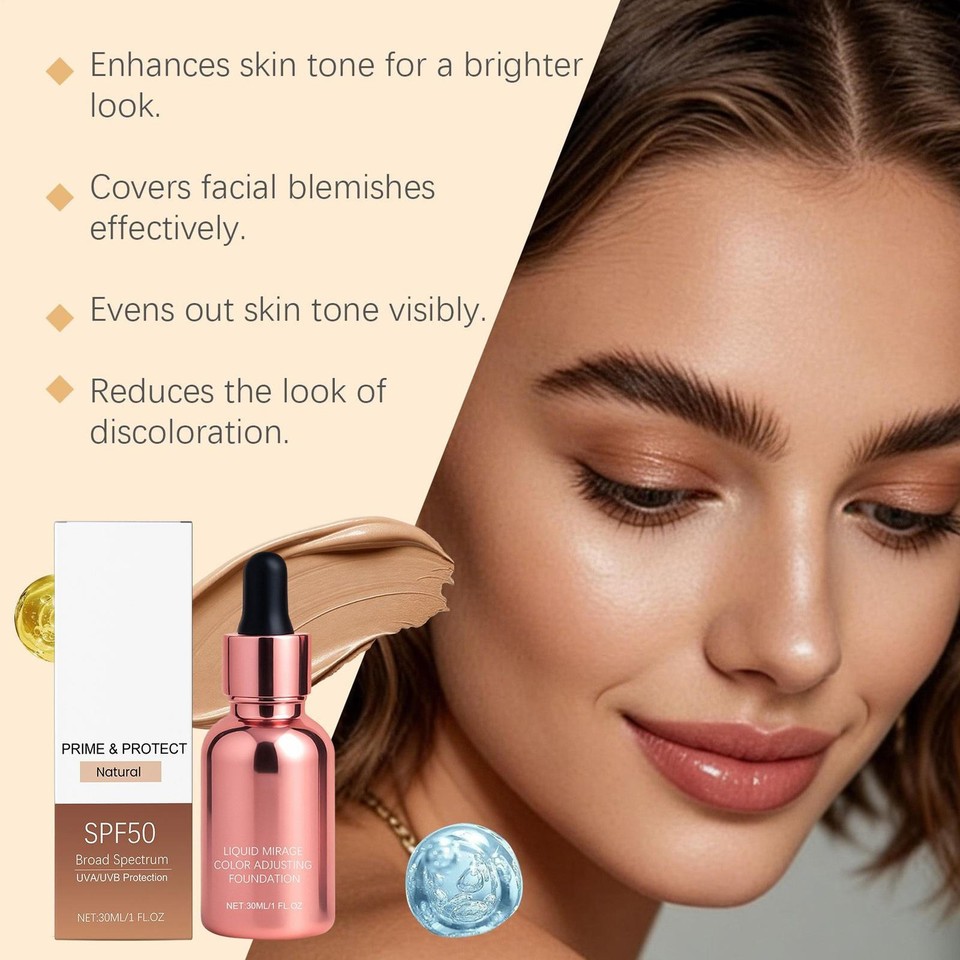 Liquid Mirage Color Changing Foundation with SPF 50 Primer & Makeup | eBay