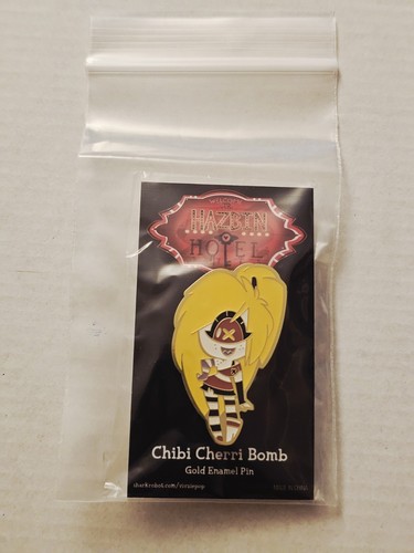 Hazbin Hotel Chibi Cherri Bomb Gold Enamel Pin Shark Robot Official ...