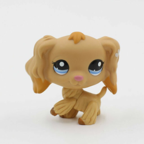 LPS 1716 Littlest Pet Shop Tan Cocker Spaniel Dog Blue Eyes Puppy Flower Ear Toy for sale online ...