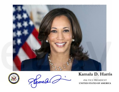 Vice President Kamala Harris autographed 11x8.5 portrait photo REPRINT ...