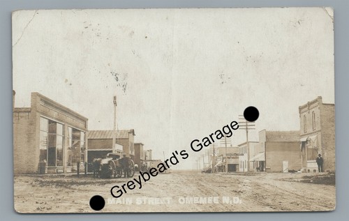 RPPC Ghost Town! Main Street OMEMEE ND Bottineau County 1907 Real Photo ...