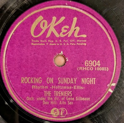 THE TRENIERS ROCKING ON SUNDAY NIGHT ~ CHEATIN' ON ME 10" 78 RPM 1952 ...