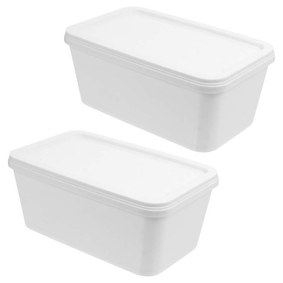 2pcs 3 Litres Ice Cream Container Freezer Storage Tub For Dessert Ice ...