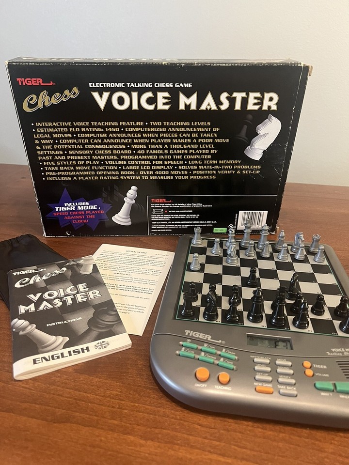 Vintage Tiger Electronic Talking Chess Game Voice Master Trainer Tested ...