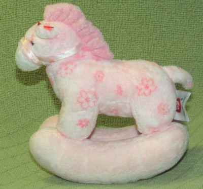 2005 TY PLUFFIES Plush 7" PRETTY PONY Rocking Horse Pink Stuffed Baby ...