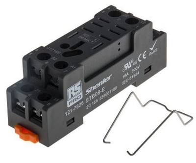 1 xRS Pro 8 Pin Relay Socket, DIN Rail, 300V for use with RS Pro RKL ...