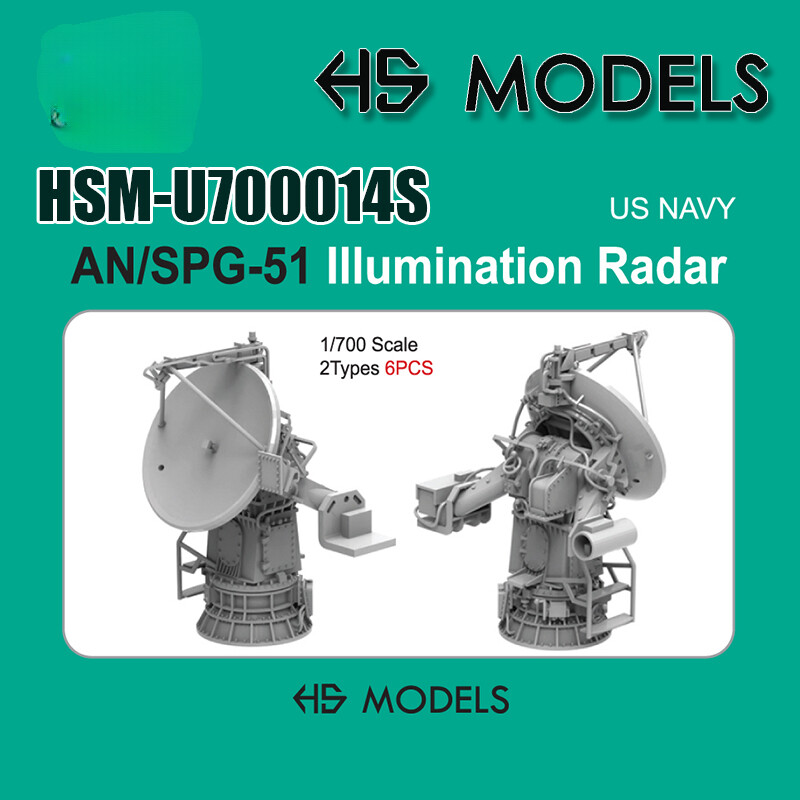 HS Models 1/700 Modern US Navy AN/SPG-51 Fire Control Radar Type 2 6pcs ...