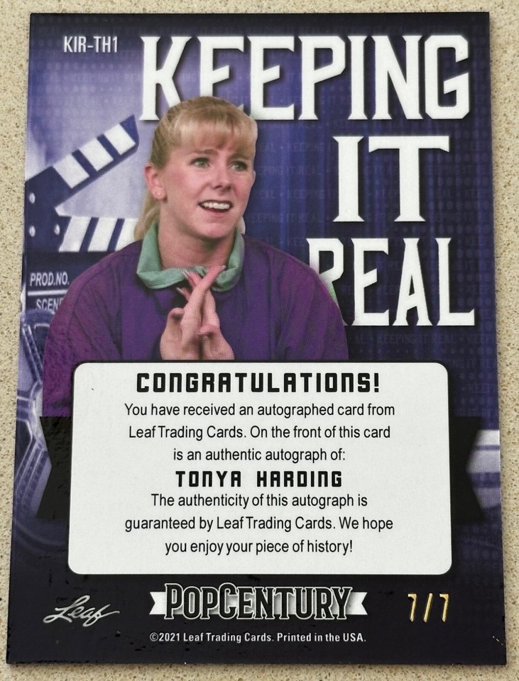 TONYA HARDING 2021 Leaf Pop Century Keeping It Real PINK Auto Autograph ...