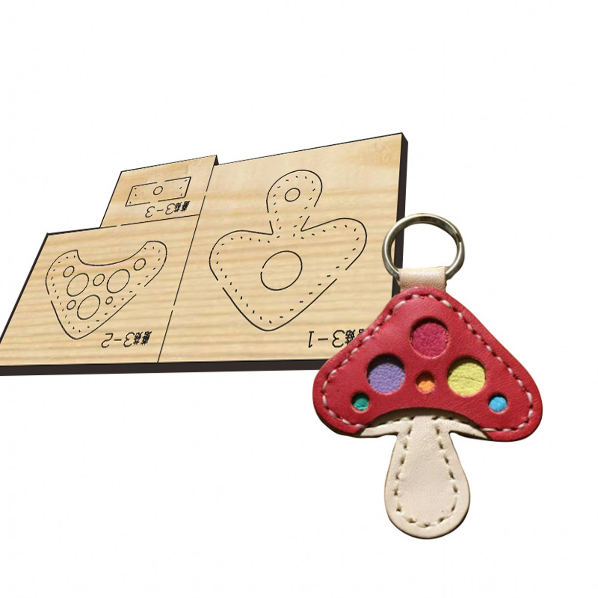 Leather Cutting Template Die Mushroom Keyring Pendant for Strap Fabric ...