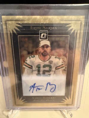 Aaron Rodgers AUTO 2019 Panini DONRUSS Optic ELITE Series GOLD Vinyl ...