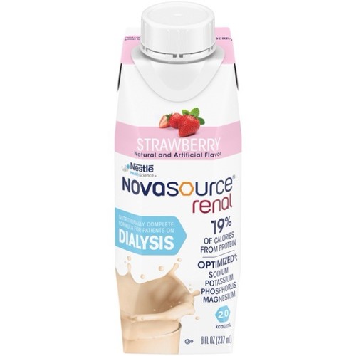 Nestle Novasource Renal Nutritionally Complete Formula Strawberry 8 oz ...