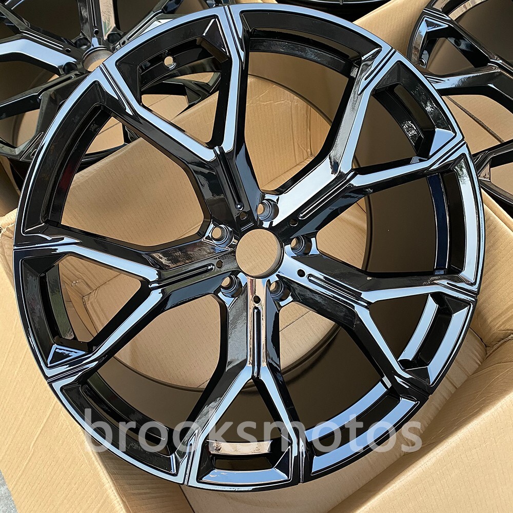 21" GLOSS BLACK WHEELS RIMS FIT 2019+ BMW X5 2020+ X6 741 21X9.5 21X10 ...