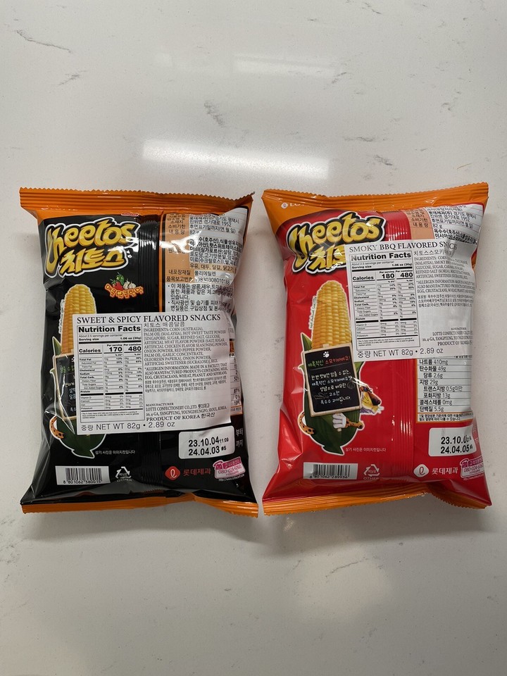 Korean Cheetos Spicy and Sweet 82g + Smoky Barbecue 82g | eBay