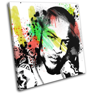 TI Rapper Grunge Abstract Pop Musical SINGLE CANVAS WALL ART Picture ...