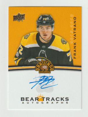 23/24 BRUINS CENTENNIAL FRANK VATRANO #BT-FV BEAR TRACKS AUTOGRAPHS ...
