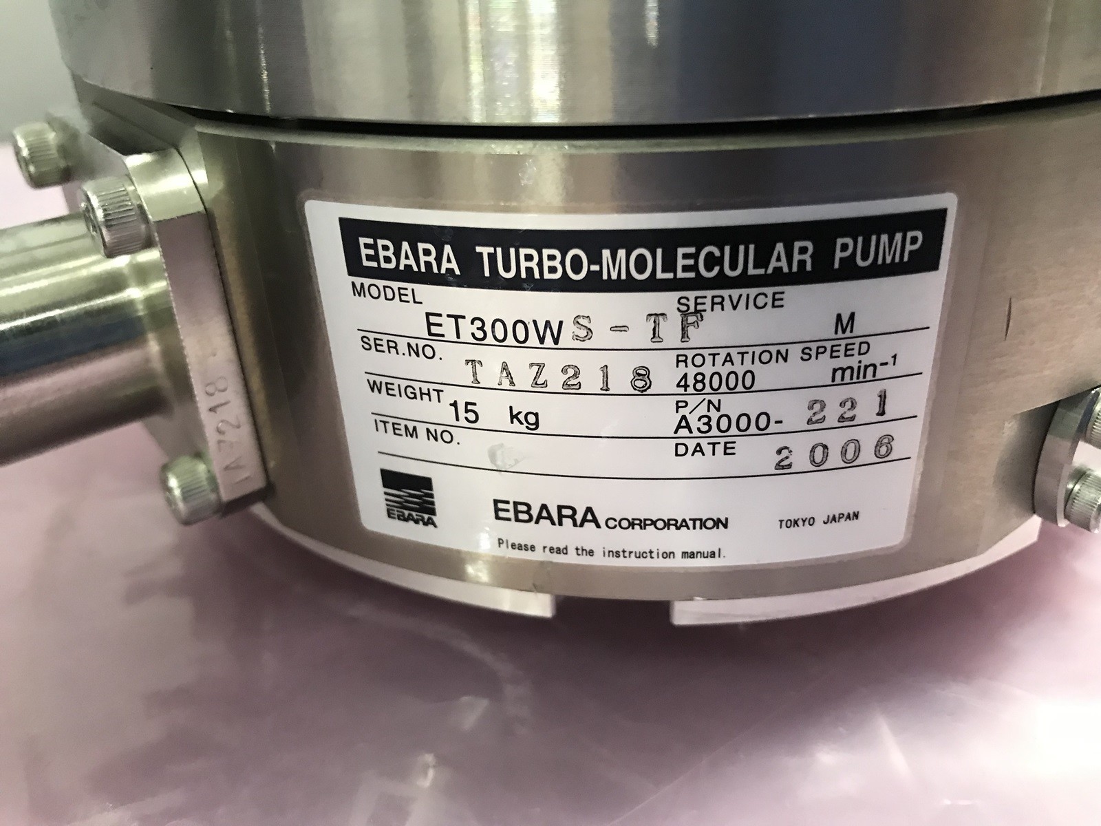 EBARA ET300WS-TP TURBO MOLECULAR PUMP | eBay