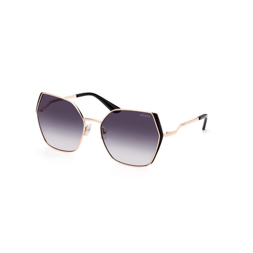 Guess GU7843 28B Rose Gold Black Glossy Cat Eye Metal Sunglasses Frame ...
