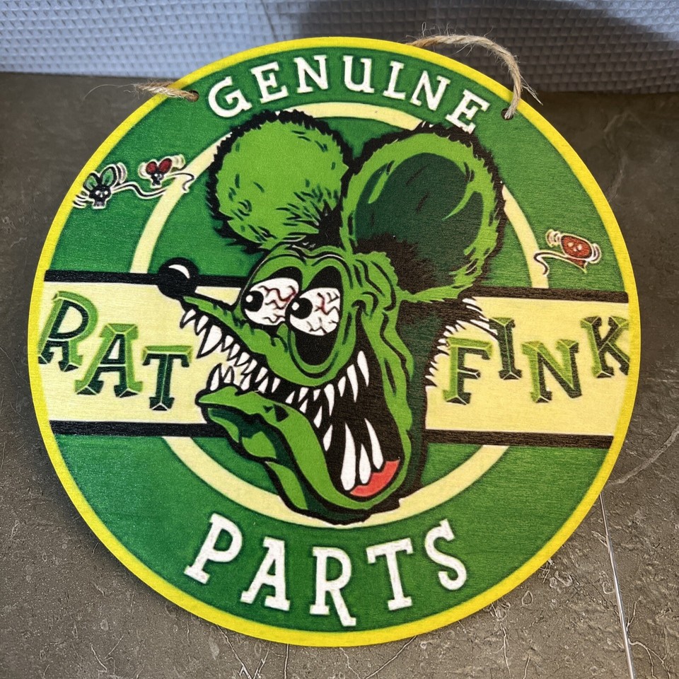 🔥NEW Ed Roth Rat Fink RF Hot Rod 8” Round Sign Mechanic ODD T-Bucket ...