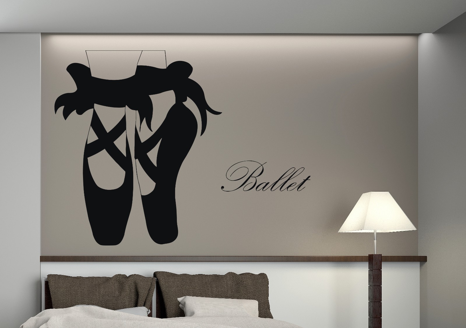 Wall Sticker Vinyl Decal Ballet Pointe Shoes Slim Legs Bows Dance (n296 ...