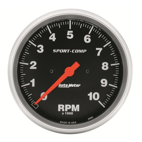 Auto Meter Tachometer Gauge 3990; Sport-Comp 0 to 10000 RPM 5" In-Dash ...
