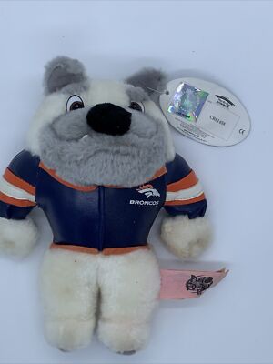 Denver Broncos Football Nanco Plush Bulldog Stuffed Animal NFL 1998 Dog ...