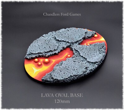120mm x 1 Oval Lava Base Warhammer 40k AOS Handmade Resin Unpainted ...
