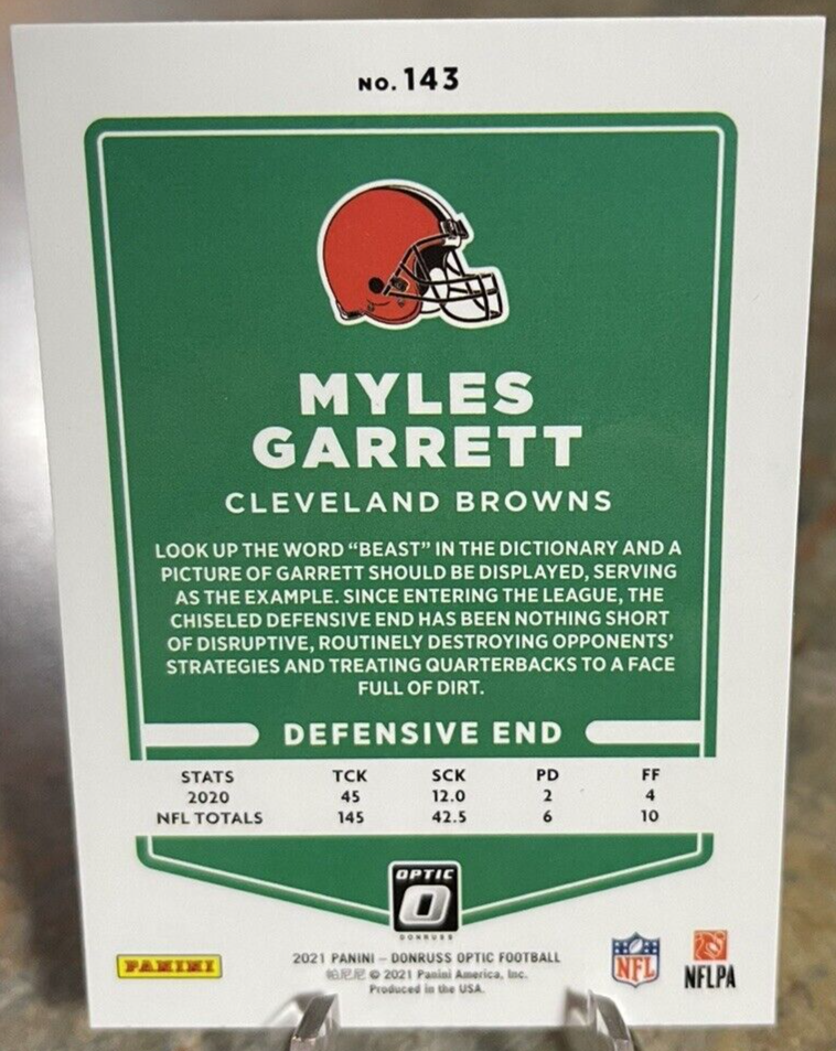 2021 Donruss Optic Myles Garrett Card #143 Cleveland Browns Football ...