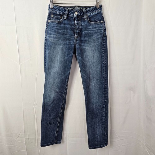 American Eagle Jeans Womens Size 0 Long Act 26x26 Blue Skinny Low Rise ...