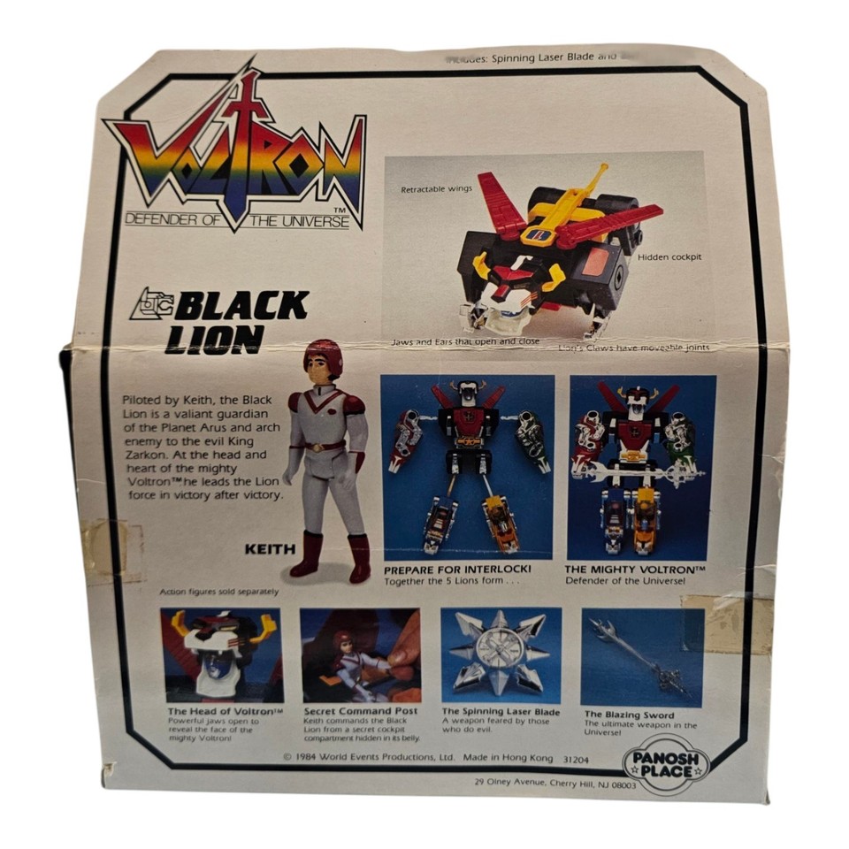 Panosh Place Voltron Defender Black Lion (1984) Box, Weapon, & Manual ...