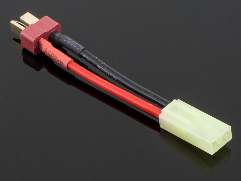 Mini-Tamiya Female to Male T-Plug (Deans' Style) Adapter with 5CM 16awg ...