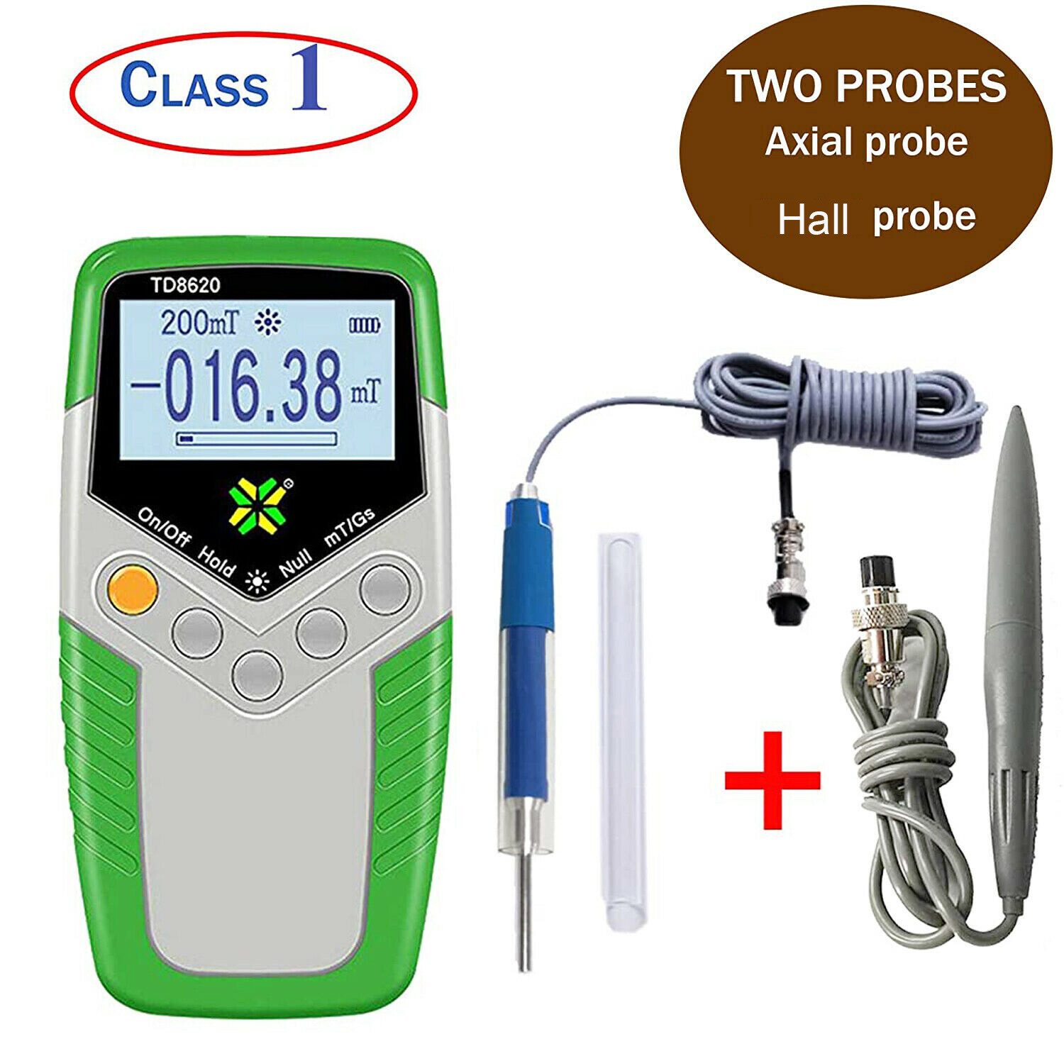 Surface Magnetic Field Tester Tesla Meter mT/Gs 1% Class Hall and Axial ...