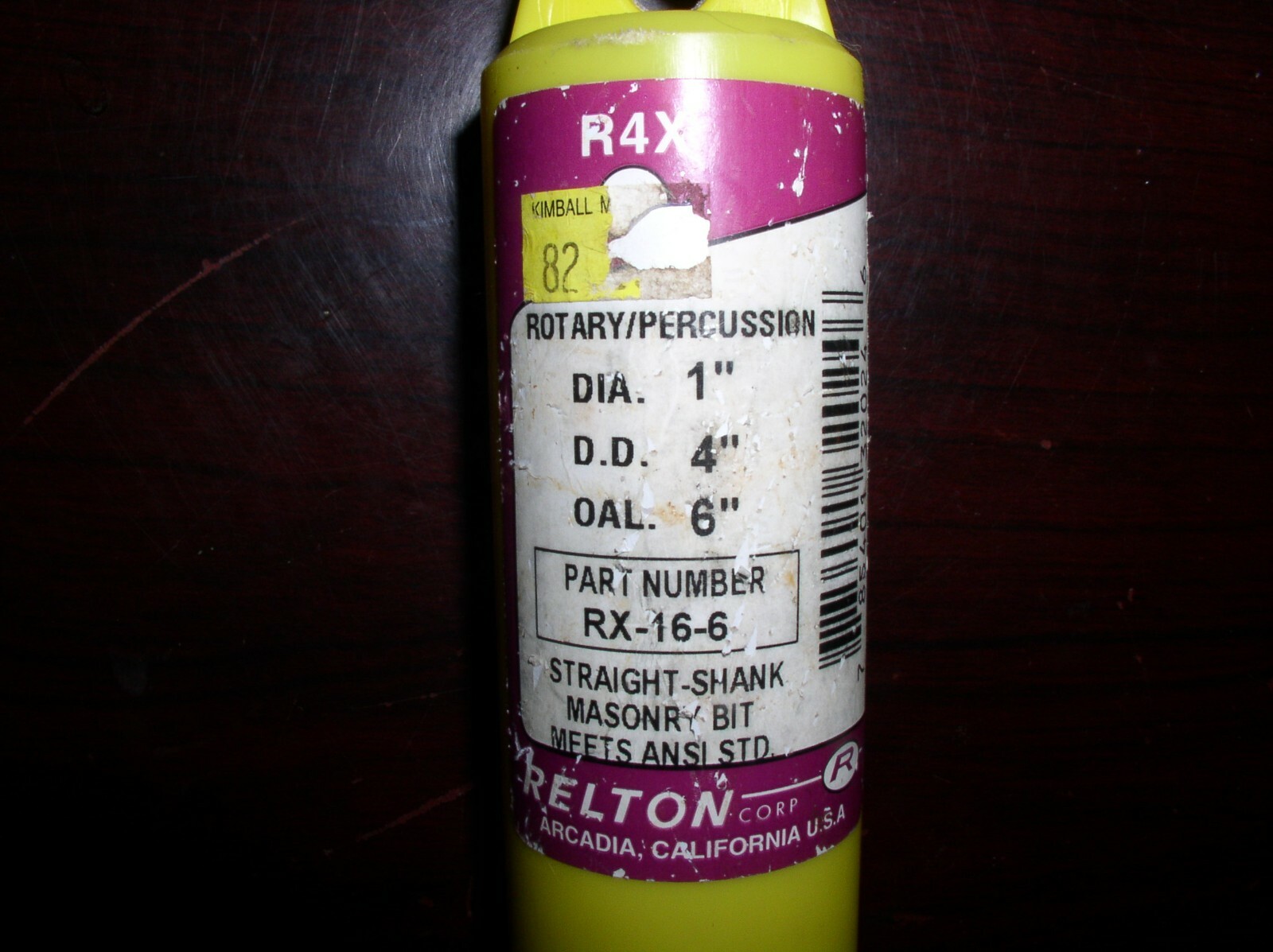 Relton RX-16-6 R4X 1"Dia x 4"D.D x 6"OAL Rotary and Percussion Masonry ...