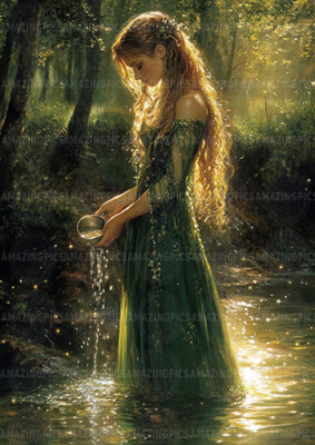 Danu Celtic Goddess Print Nature Priestess Forest Ritual Water Spirit ...