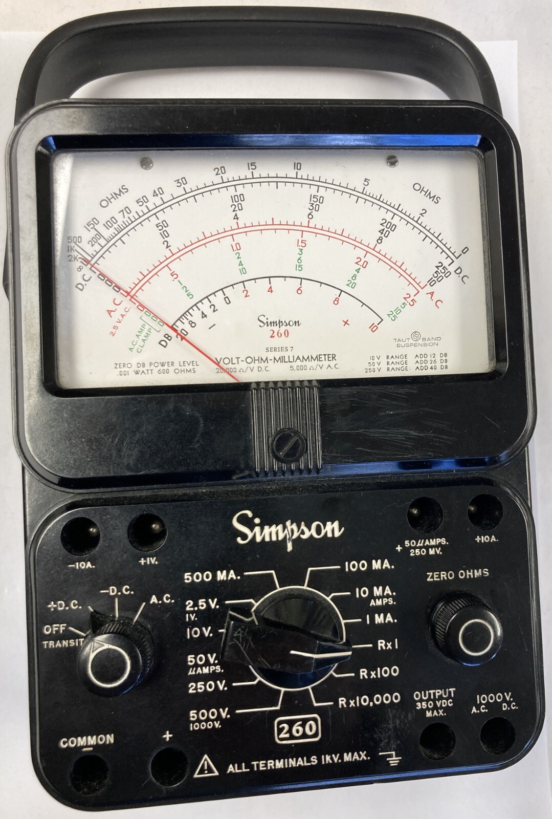 SIMPSON 260 Series 7 Multimeter Partially tested Vintage good condition ...