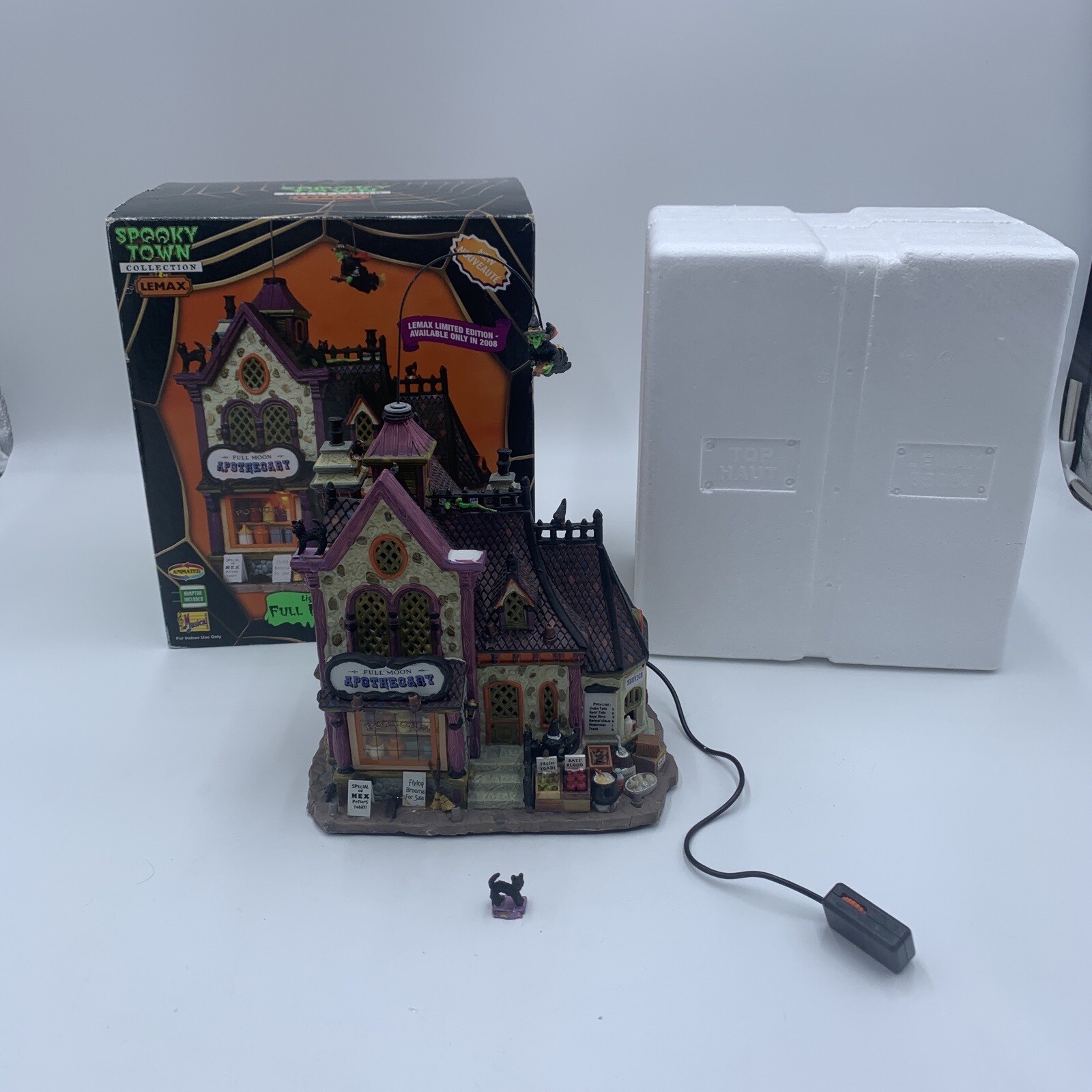 Limited Edition 2008 Halloween SPOOKY TOWN Lemax Full Moon Apothecary ...