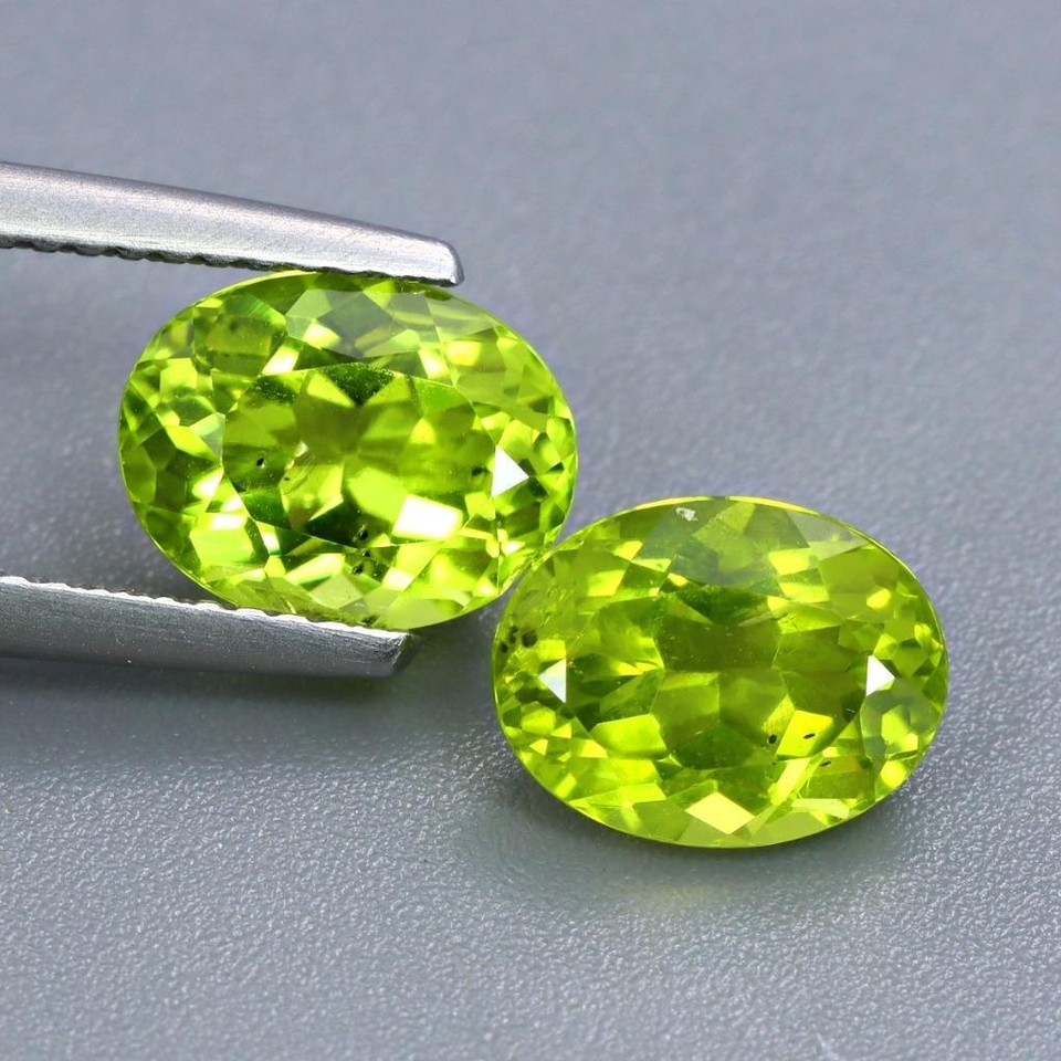 4.50Cts Natural Green Peridot Oval Cut PAIR 2PCS Loose Gemstone | eBay