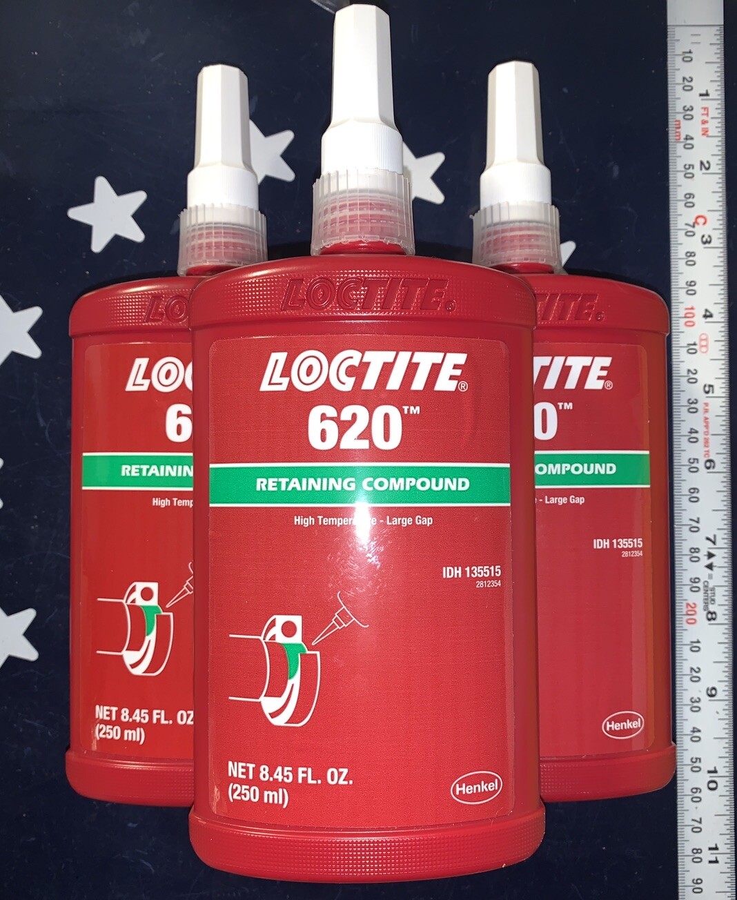 3 X USA Made Loctite 620 250mL Retaining Compound 135515 Exp 05/2025 X ...