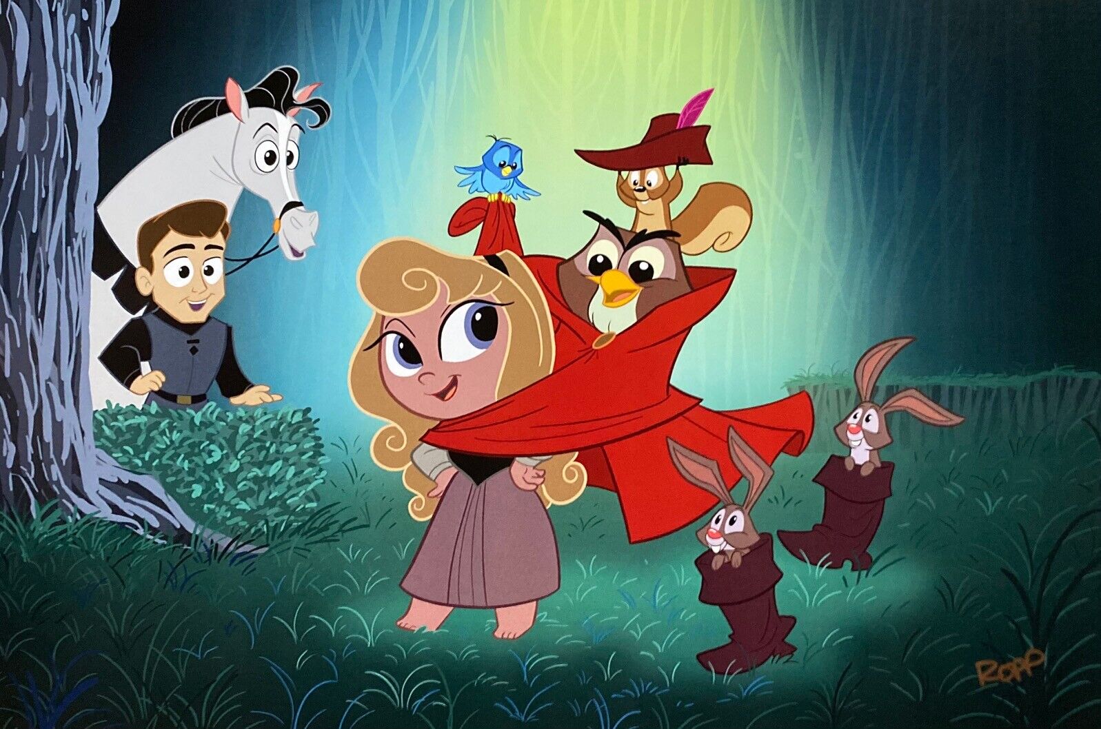 ADRIAN ROPP rare SLEEPING BEAUTY animated DISNEY print 12x18 SIGNED ...