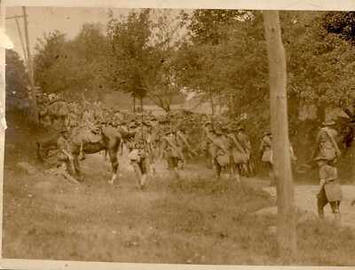 GA197 1912 Original Photo GREAT CONNECTICUT WAR GAME RED ARMY MARCHING ...