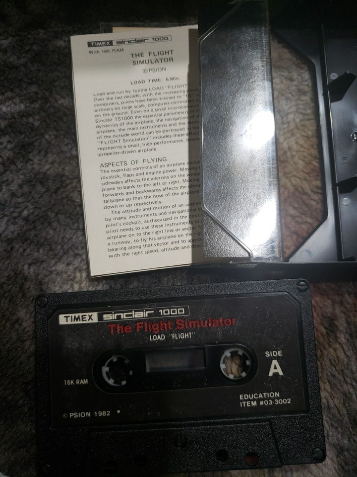 The Flight Simulator Vintage Timex Sinclair 1000 Cassette Video Game ...