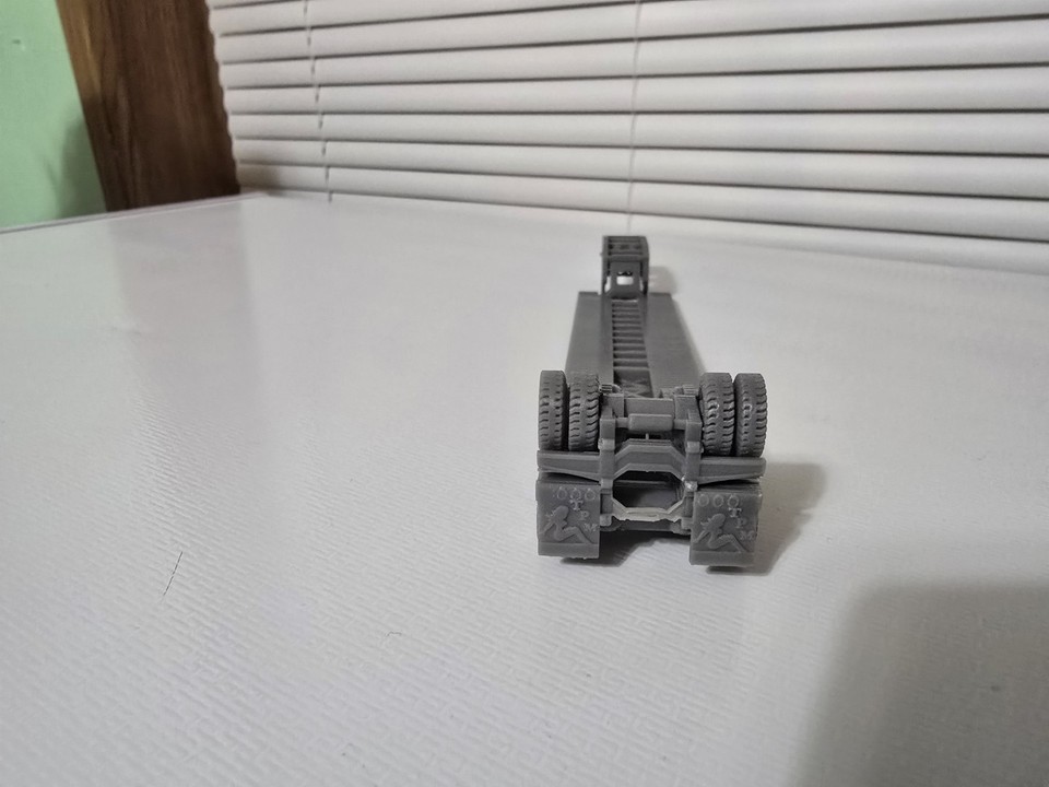 Ho Scale Lowboy Trailer With Tag Axle In Up Position Undecorated Kit 3d ...