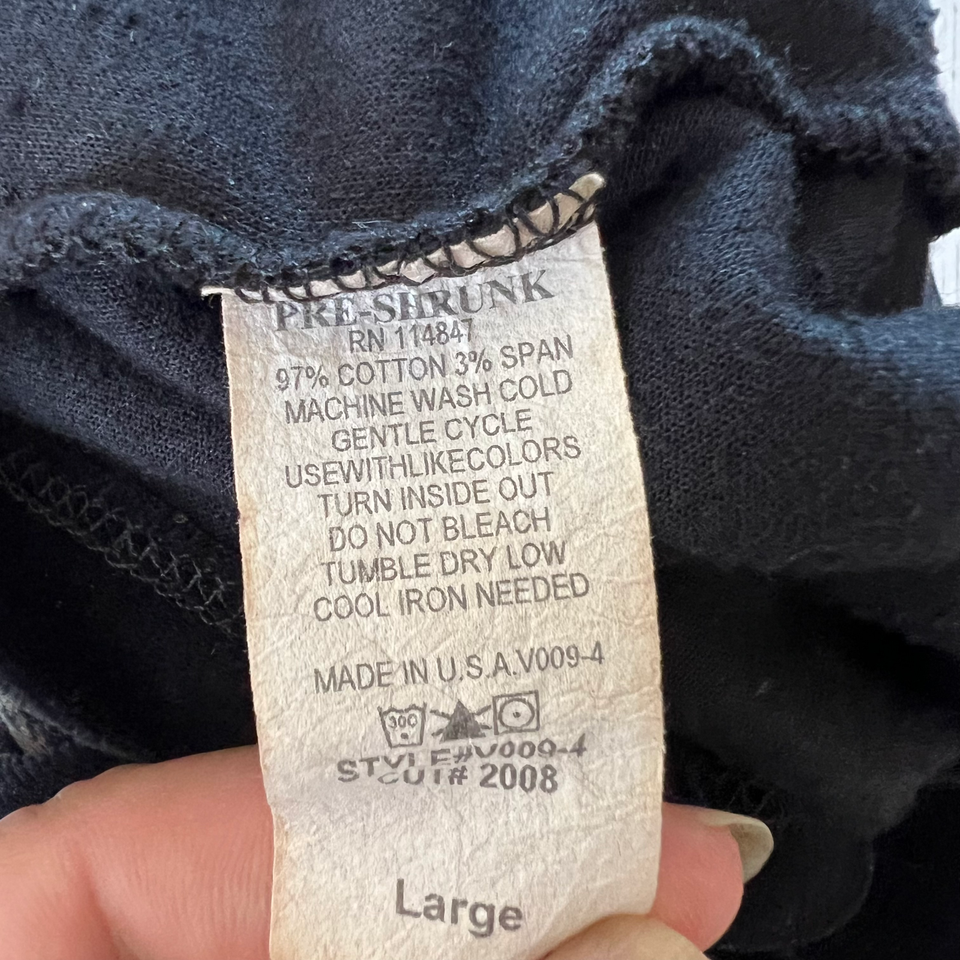 Katina Marie Size L Black Velvet V-Neck Long Sleeve Rhinestone ...