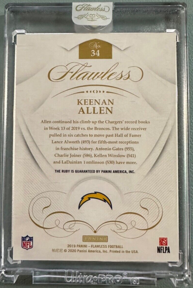 KEENAN ALLEN 2019 Panini Flawless Diamond Ruby Gems 08/20 | eBay