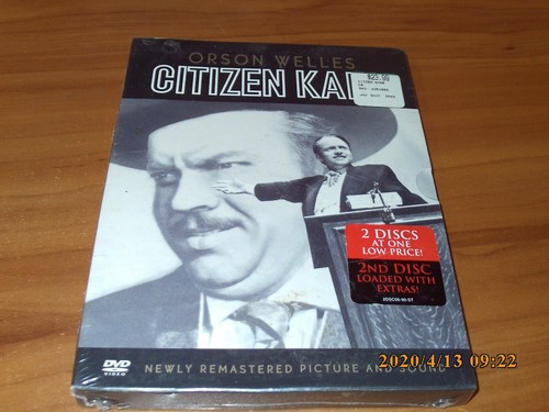 Citizen Kane (DVD 2001 2-Disc Full Frame) NEW Orson Welles 53939656527 ...