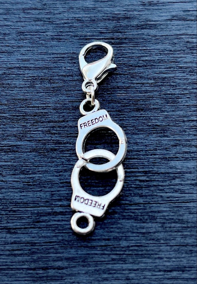 Handcuffs Dangle Charm for Memory Locket, Zipper Pull, Purse, Backpack ...