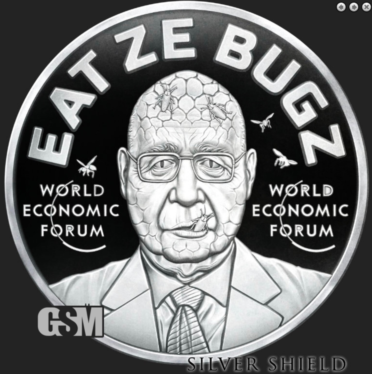 2023 1oz World Demonic Forum Proof - Silver Shield - Eat Ze Bugz - In ...