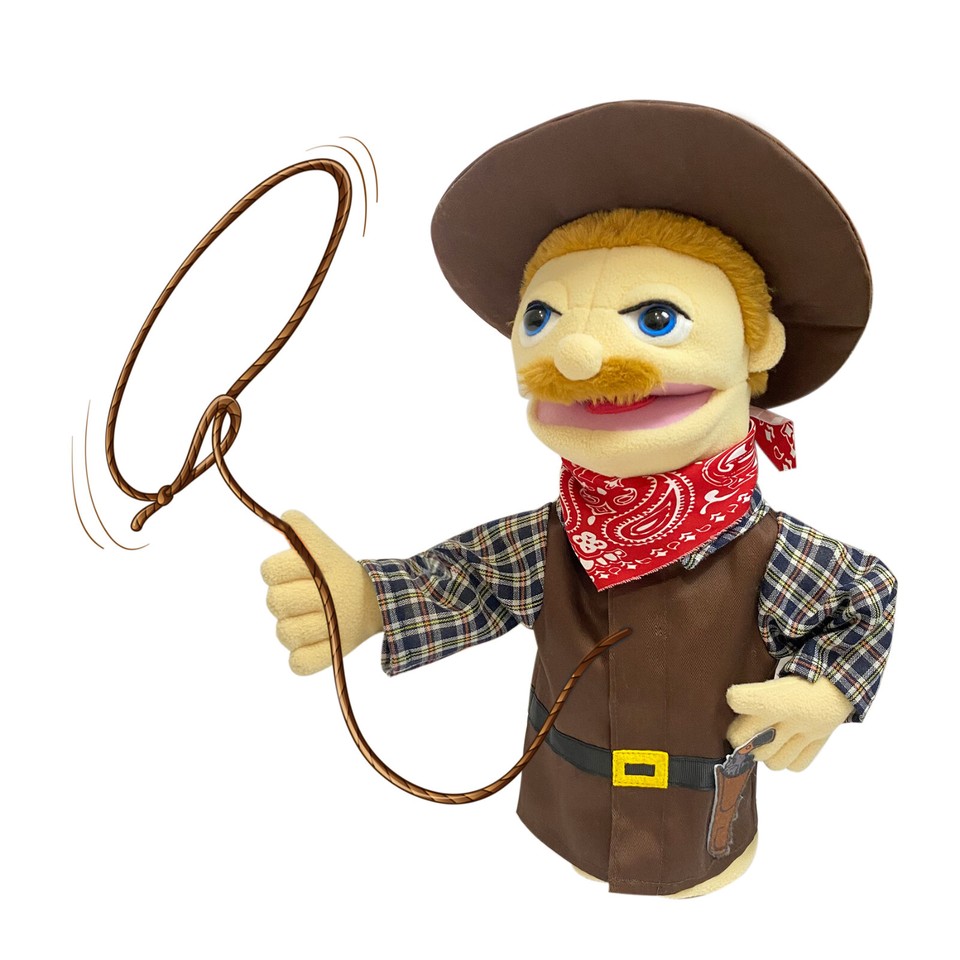 Children's toys Cowboy Career Hand Puppet with Retractable Puppet ...